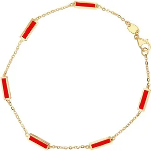 THE LOVERY FINE JEWELRY 14k Yellow Gold Bar Chain Bracelet - Coral