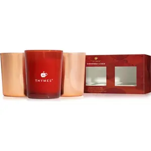 THYMES Simmered Cider Aromatic Votive Trio - Red/copper