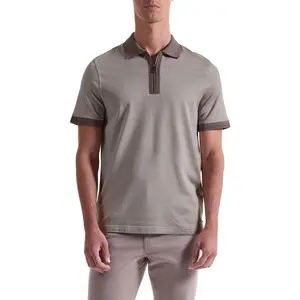 Bugatchi Quarter Zip Polo Walnut