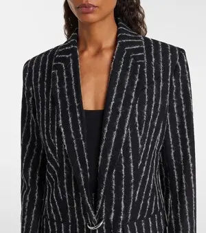 MUGLER Pinstripe Wool-blend Coat