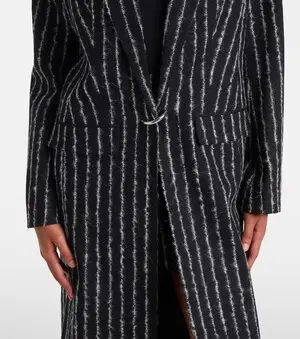 MUGLER Pinstripe Wool-blend Coat