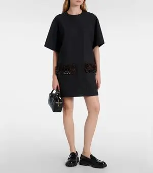 Plan C Sequined Wool-blend Minidress