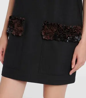 Plan C Sequined Wool-blend Minidress