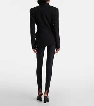 MUGLER Single-breasted Blazer With Lace-up Detail