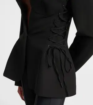 MUGLER Single-breasted Blazer With Lace-up Detail