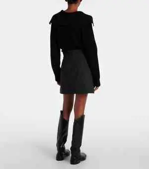 Plan C Sequined Wool-blend Miniskirt - Grey