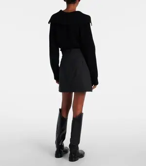 Plan C Sequined Wool-blend Miniskirt
