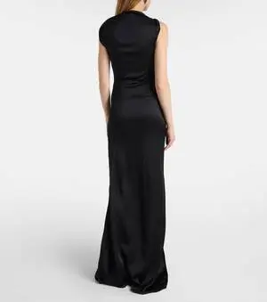 Victoria Beckham Crêpe Satin Gown - Black