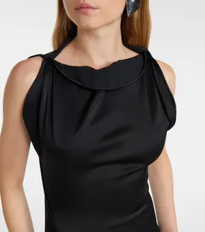 Victoria Beckham Crêpe Satin Gown - Black