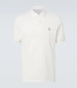 Men's Brunello Cucinelli White Polos