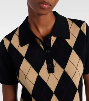 FRAME Argyle Wool Polo Shirt