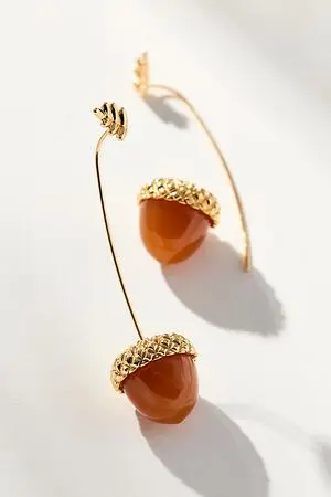 Anthropologie Fall Icon Drop Earrings Brown