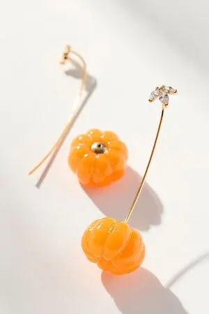 Anthropologie Fall Icon Drop Earrings Orange