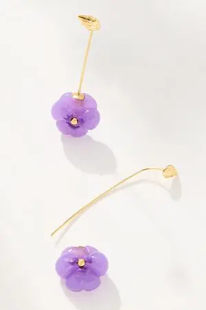 Anthropologie Fall Icon Drop Earrings Purple