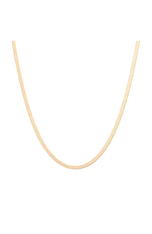 AURATE Herringbone Chain Necklace - Yellow