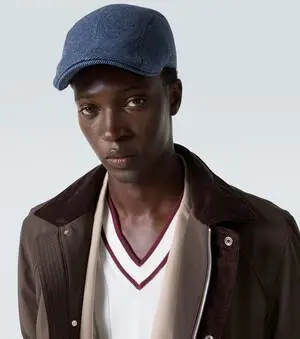 Brunello Cucinelli Striped Wool, Cashmere, And Silk Cap