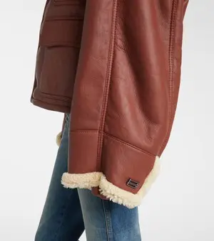 Victoria Beckham Shearling Leather Jacket