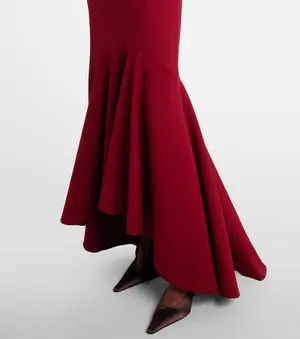 Elie Saab Belted Off-shoulder Jersey Gown