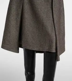 Brunello Cucinelli Wool And Linen-blend Midi Skirt