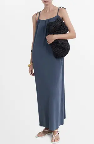 Mango Cotton Maxi Dress - Blue