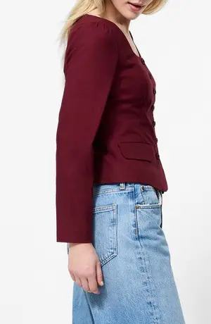 French Connection Inga 2-pocket Button-up Shirt - Cabernet