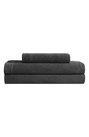 Calvin Klein Mélange Cotton Blend Jersey Sheet Set - Dark Grey
