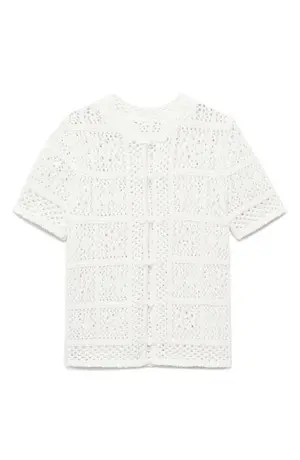 Mango Open Stitch Short Sleeve Cardigan