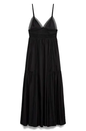 Mango Lace Trim Tiered Maxi Sundress