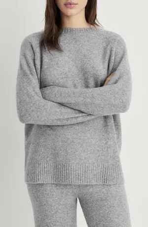 Mango Crewneck Raglan Sleeve Sweater - Grey