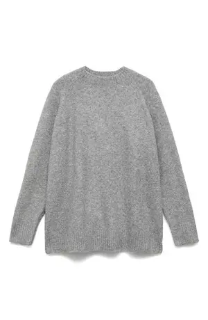 Mango Crewneck Raglan Sleeve Sweater - Grey