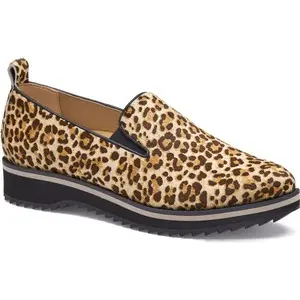 Johnston & Murphy Ulyssa Platform Loafer - Leopard Calfhair