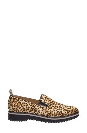 Johnston & Murphy Ulyssa Platform Loafer - Leopard Calfhair