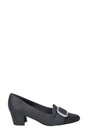 EASY WORKS BY EASY STREET Amber Pointed-toe Pumps - Navy Matte