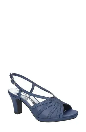 EASY WORKS BY EASY STREET Nell Sandal - Navy Satin