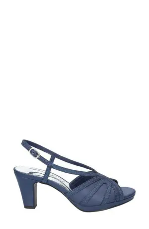 EASY WORKS BY EASY STREET Nell Sandal - Navy Satin