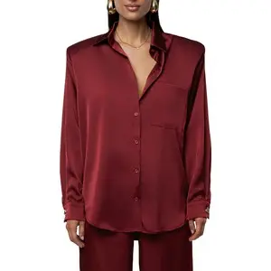 JLUXLABEL Island Ease Satin Shirt - Red