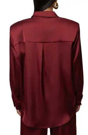 JLUXLABEL Island Ease Satin Shirt - Red