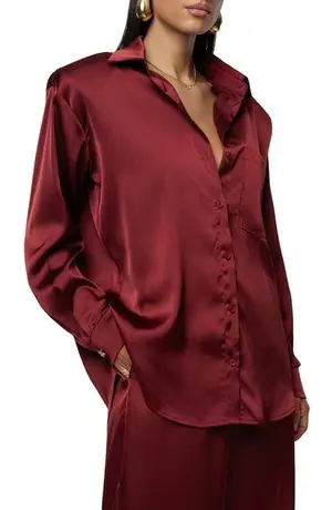 JLUXLABEL Island Ease Satin Shirt - Red