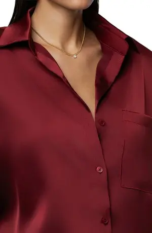 JLUXLABEL Island Ease Satin Shirt - Red