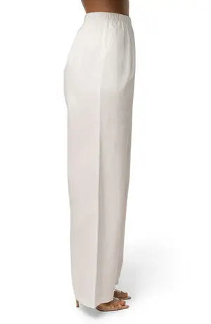 JLUXLABEL Leon Pleated Wide-leg Pants - Ivory