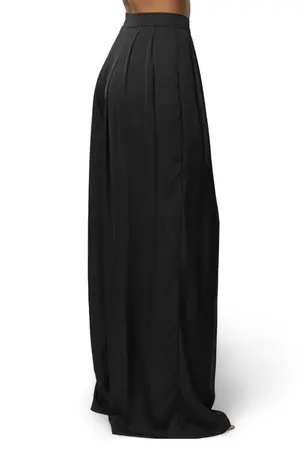 JLUXLABEL Clara Pleated Wide Leg Trousers - Black