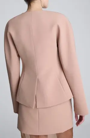 KENNETH COLE V-neck Blazer - Pale Chestnut