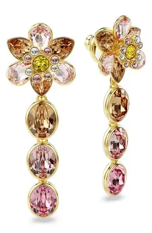 SWAROVSKI Idyllia Flower Drop Earrings - Gold/multi