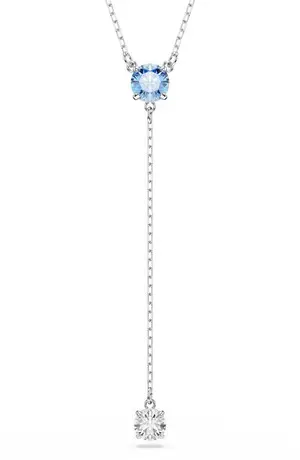 SWAROVSKI Stilla Y-pendant Necklace - Rhodium/blue