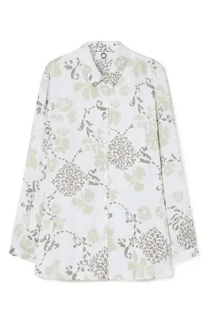 Marina Rinaldi Mixed Floral Button-up Shirt