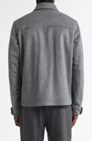 Herno Houndstooth Cashmere Shirt Jacket