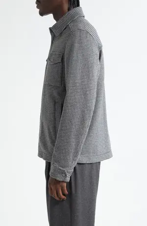 Herno Houndstooth Cashmere Shirt Jacket