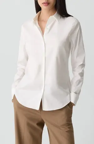 Theory Classic Fitted Button-up Shirt - White