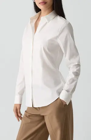 Theory Classic Fitted Button-up Shirt - White
