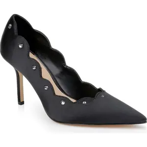 Badgley Mischka Eleni Pointed Toe Pump - Black Satin